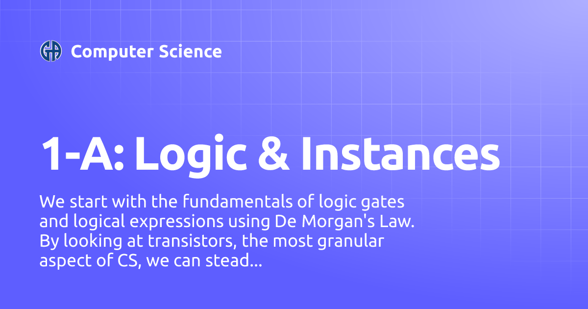 1-A: Logic & Instances | Computer Science