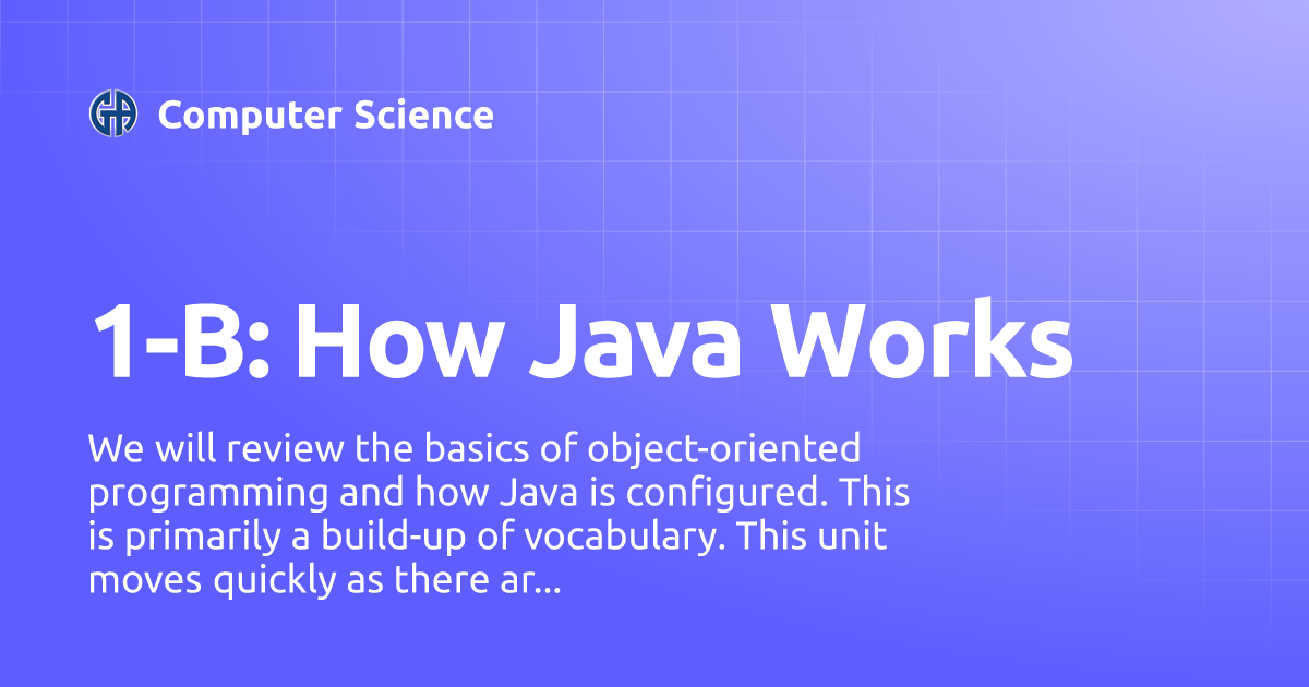 1-B: How Java Works | Computer Science