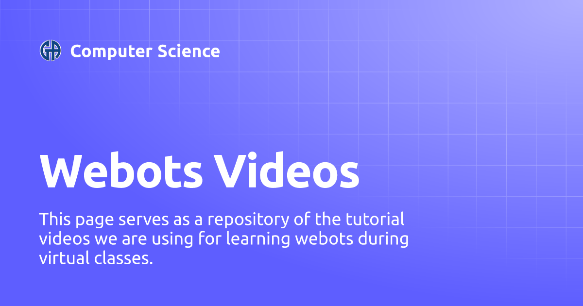 Webots Videos | Computer Science